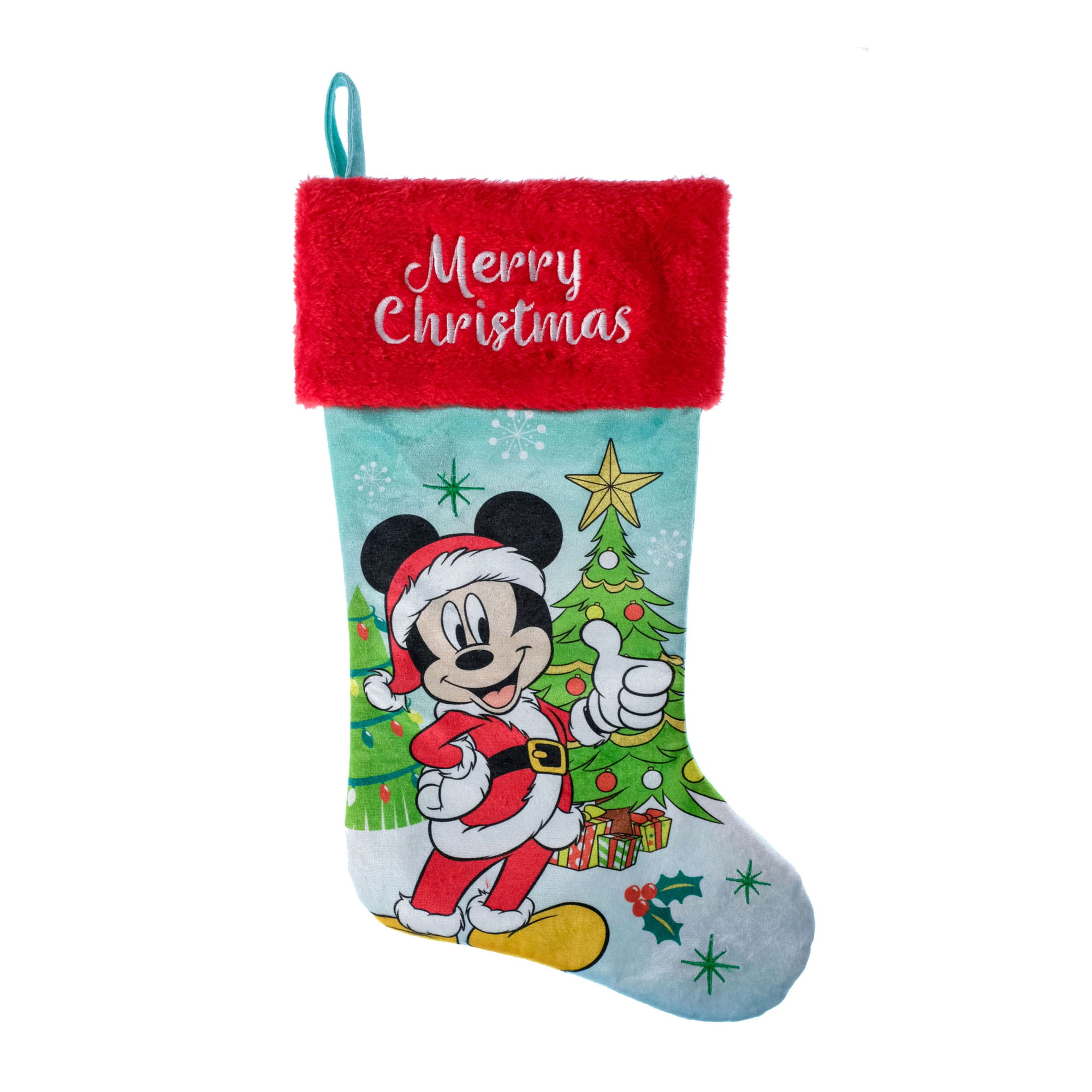 Disney Mickey Mouse "Merry Christmas" Velour Christmas Stocking, 20 ...