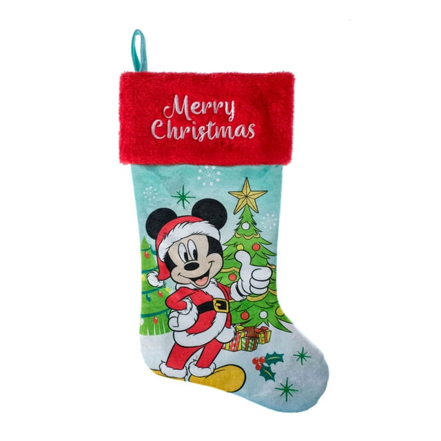 Disney Mickey Mouse "Merry Christmas" Velour Christmas Stocking, 20 ...