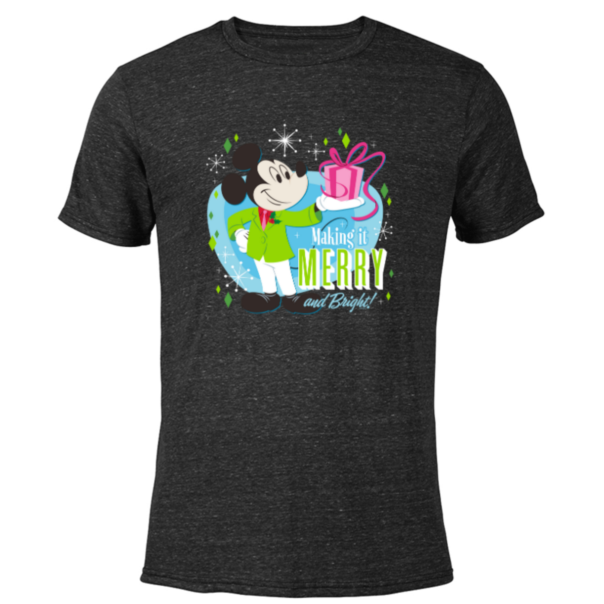 Disney Mickey Mouse Merry and Bright Holiday - Short Sleeve Blended T ...