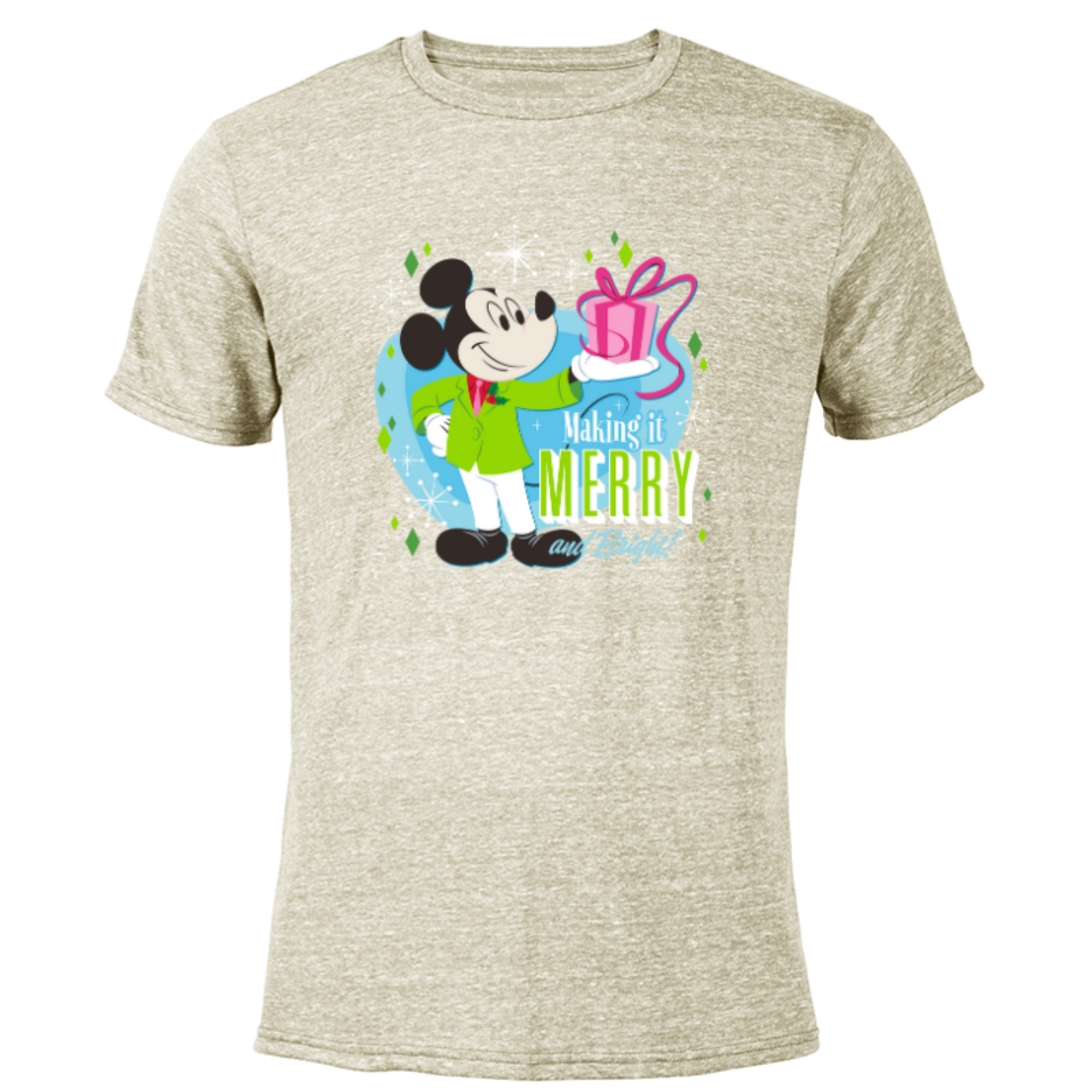 Disney Mickey Mouse Merry and Bright Holiday - Short Sleeve Blended T ...