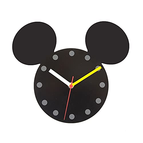 Disney Mickey & Minnie Mouse Cartoon Ears Quartz Wall Clock, Cordless ...