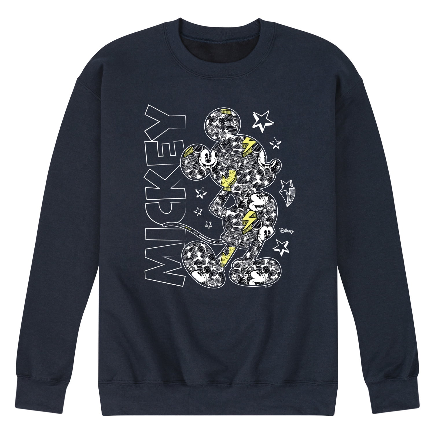 Disney - Mickey Mouse - Mickey Pattern & Stars - Men's Crew Neck Fleece ...