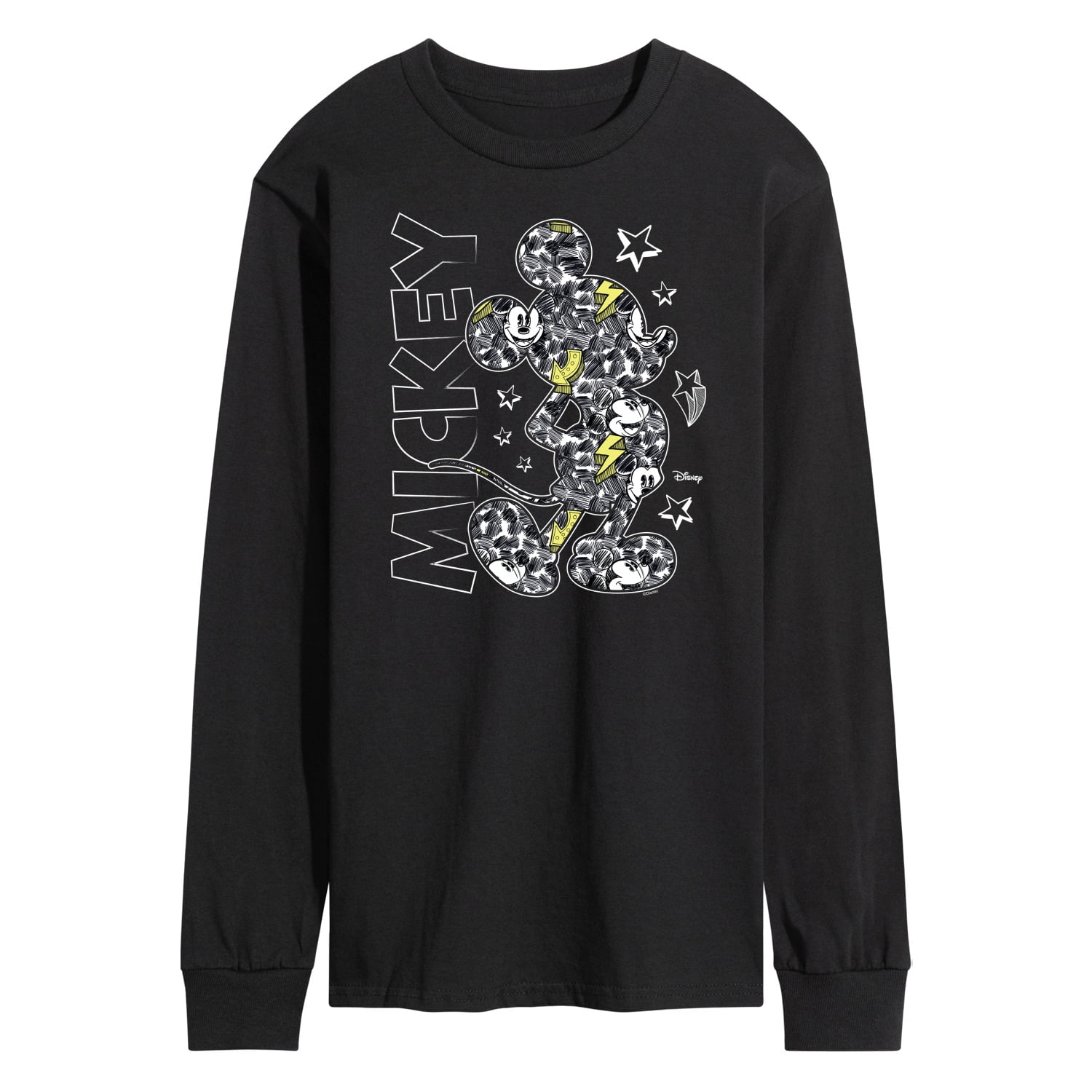 Disney - Mickey Mouse - Mickey Pattern & Stars - Men's Long Sleeve T ...
