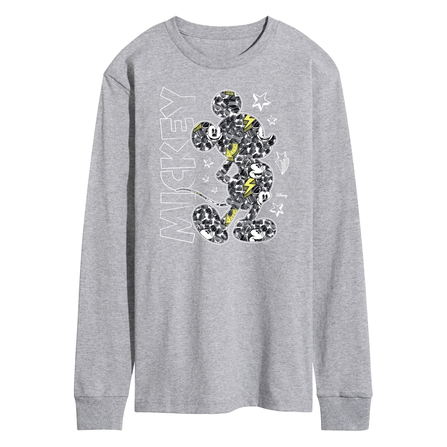 Disney - Mickey Mouse - Mickey Pattern & Stars - Men's Long Sleeve T ...