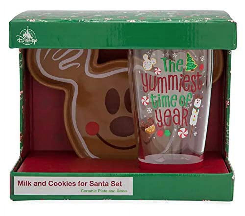Disney Mickey Mouse Milk and Cookies for Santa Plate and Tumbler Set, 2 ...