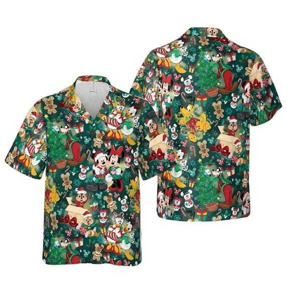 Disney Mickey Mouse Minnie Christmas Hawaiian Shirt, Mickey's Very ...