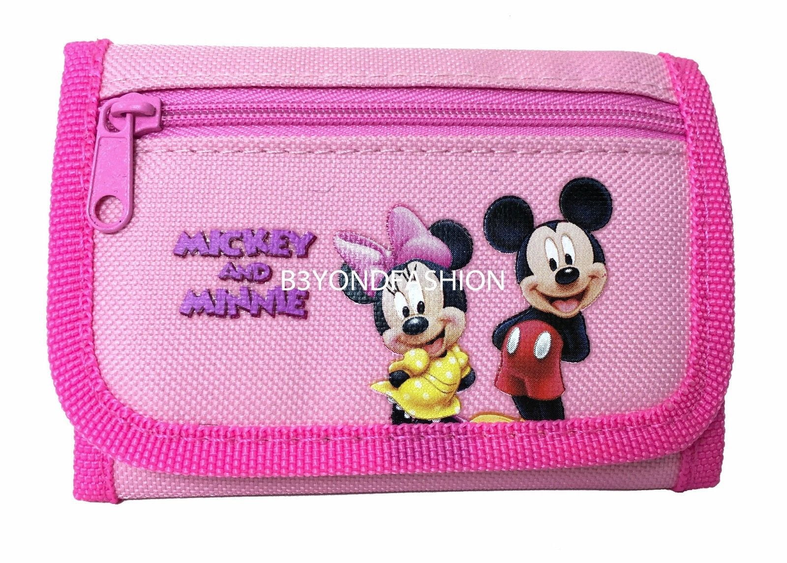 Disney Mickey Mouse & Minnie Kids Tri-Fold Wallet Coin Purse - Walmart.com