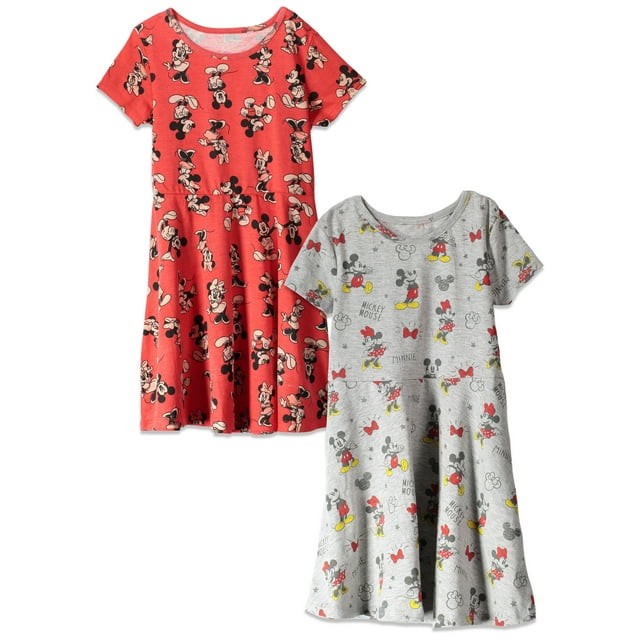 Disney Mickey Mouse Minnie Mouse Toddler Girls 2 Pack Dresses Infant to ...