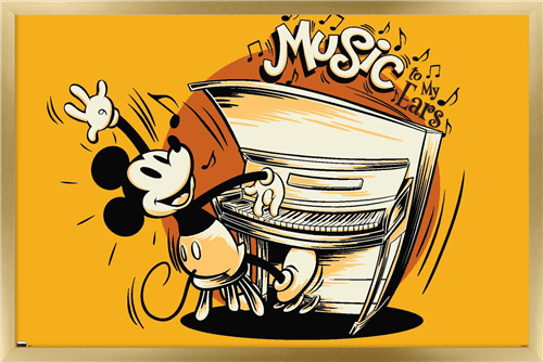Disney Mickey Mouse - Music Wall Poster, 14.725" x 22.375", Framed ...
