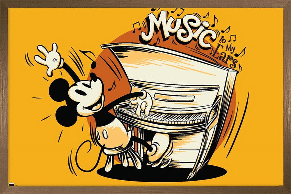Disney Mickey Mouse - Music Wall Poster, 22.375" x 34", Framed ...