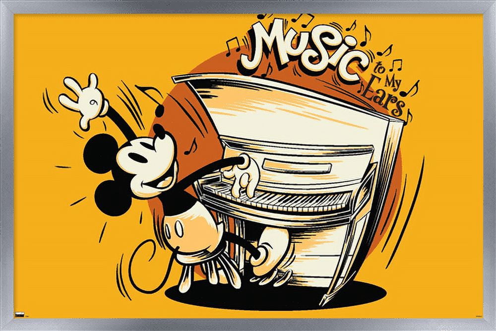 Disney Mickey Mouse - Music Wall Poster, 22.375" x 34", Framed ...