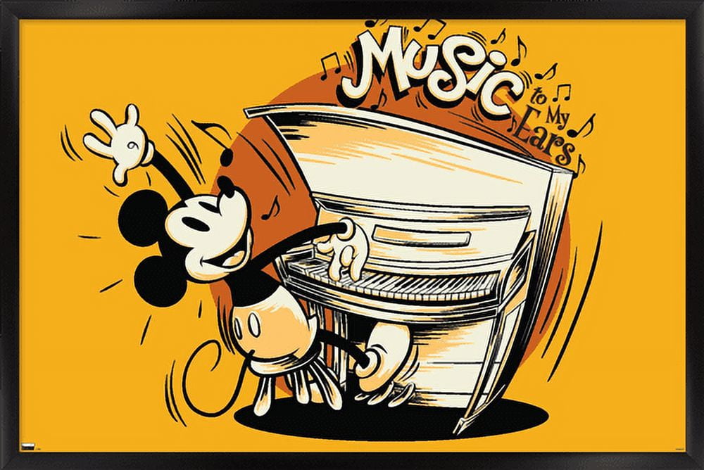 Disney Mickey Mouse - Music Wall Poster, 22.375" x 34", Framed ...