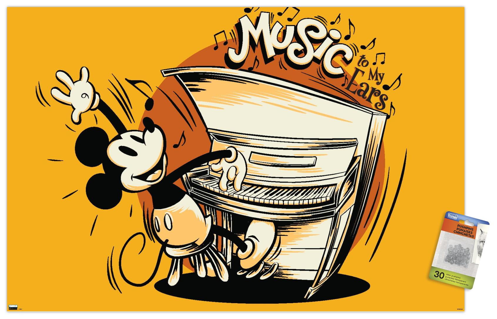 Disney Mickey Mouse - Music Wall Poster with Pushpins, 22.375" x 34 ...
