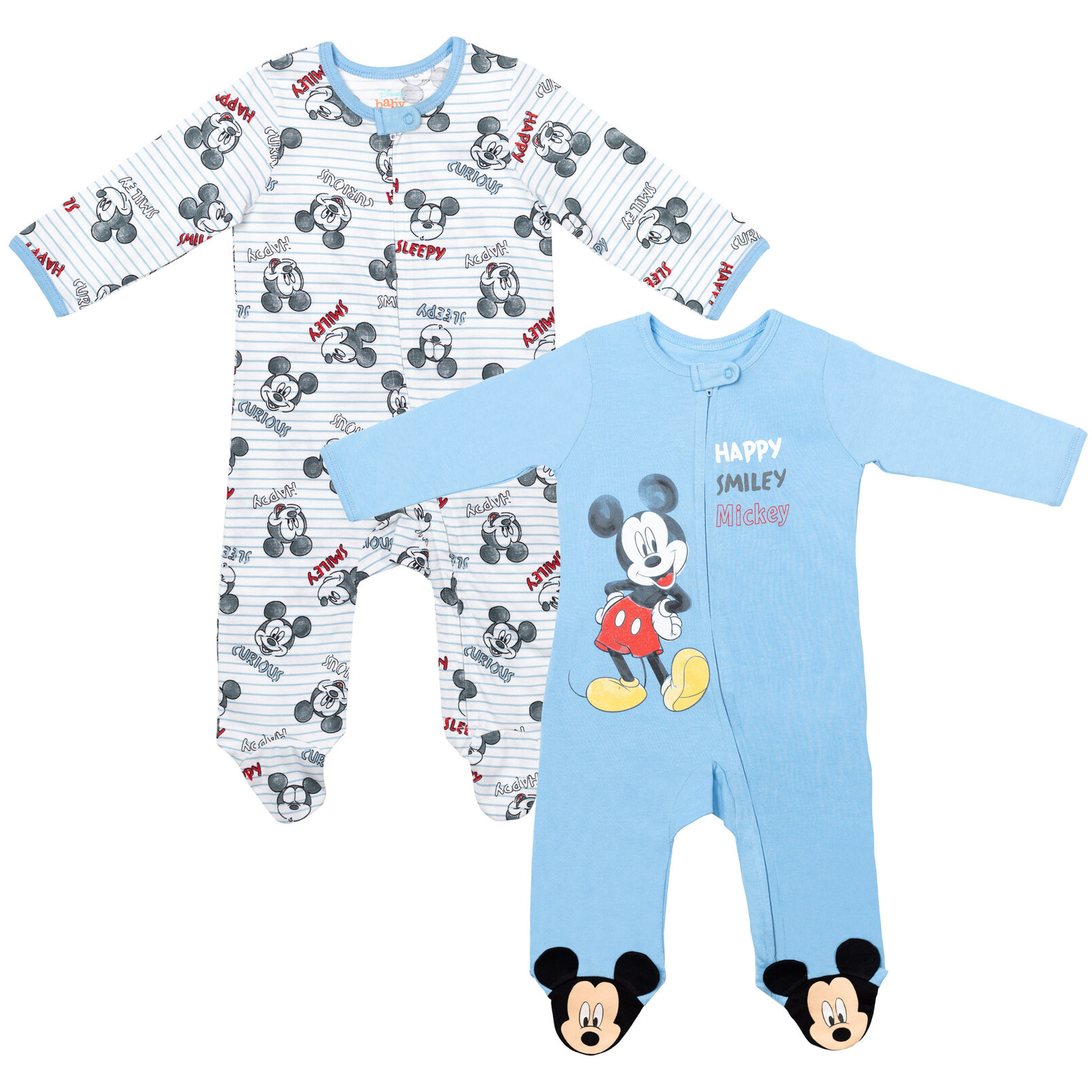 Disney Baby Mickey Mouse Unisex Microfleece Sleep N Play, 2-Pack ...
