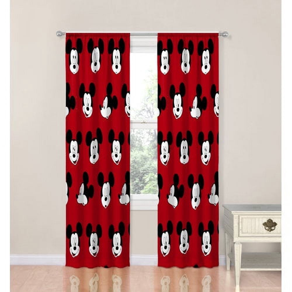 Disney Mickey Mouse Novelty Room Darkening Curtains, 63x42 in Panels ...