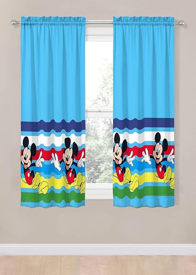 Disney Mickey Mouse Oh Boy! 2 Panels Drapes Set - 63 Inch Long - Kids ...