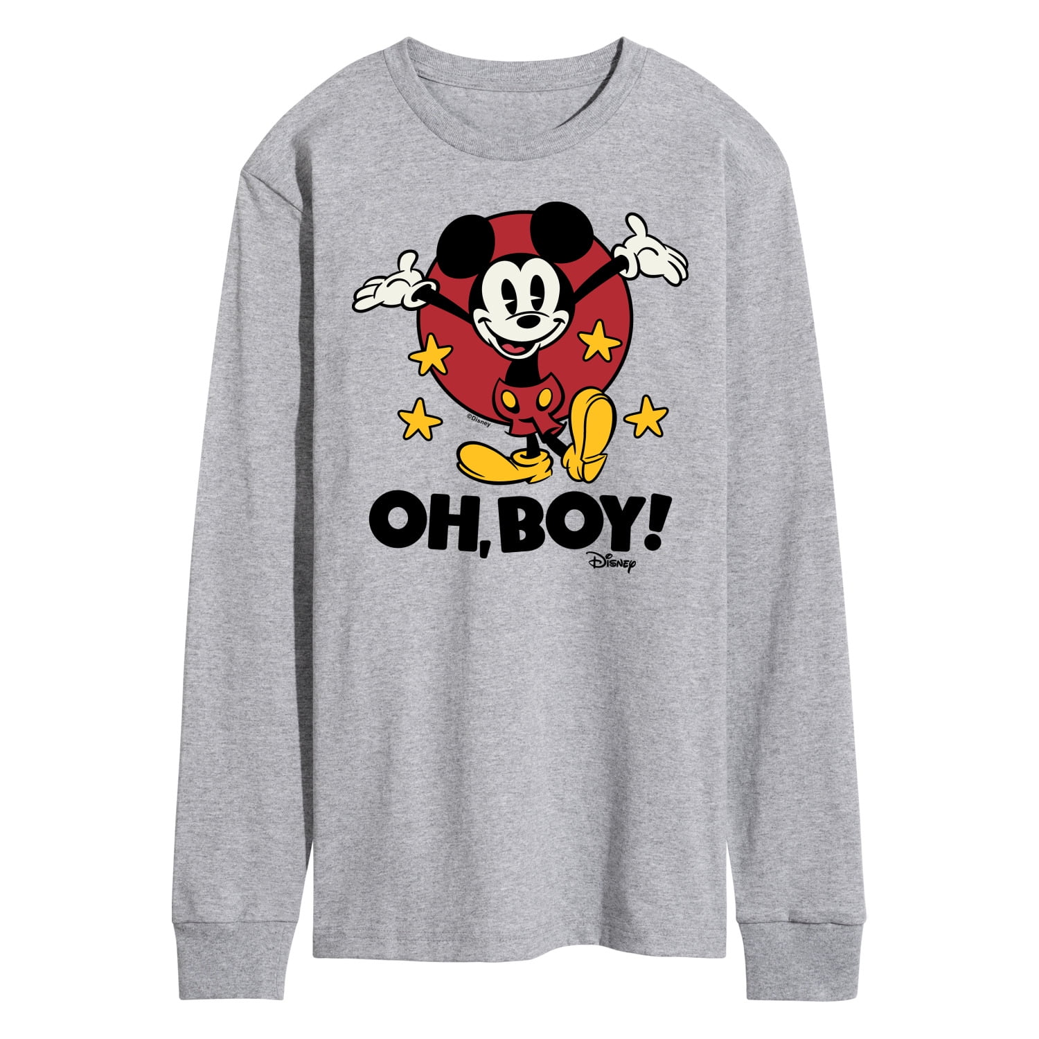 Disney - Mickey Mouse - Oh Boy! - Men's Long Sleeve T-Shirt - Walmart.com