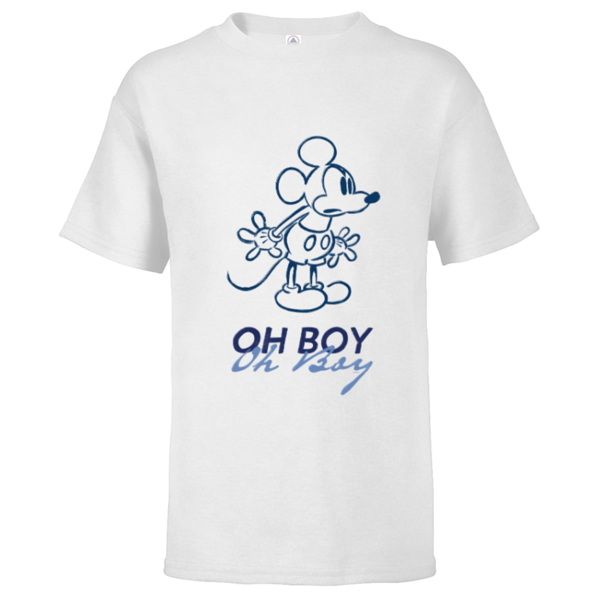 Disney Mickey Mouse Oh Boy Oh Boy Retro Vintage Lineart - Short Sleeve ...