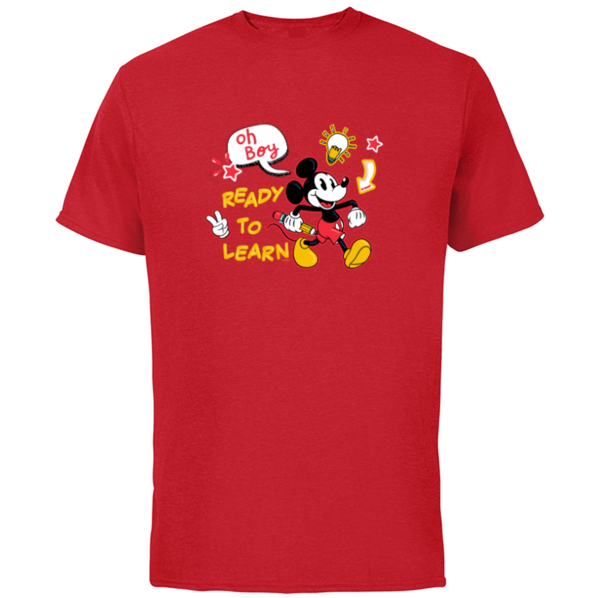 Disney Mickey Mouse Oh Boy Ready to Learn - Short Sleeve Cotton T-Shirt ...