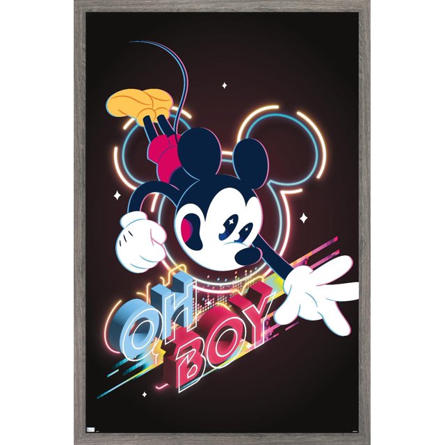 Disney Mickey Mouse - Oh Boy Wall Poster, 14.725" x 22.375" Framed ...