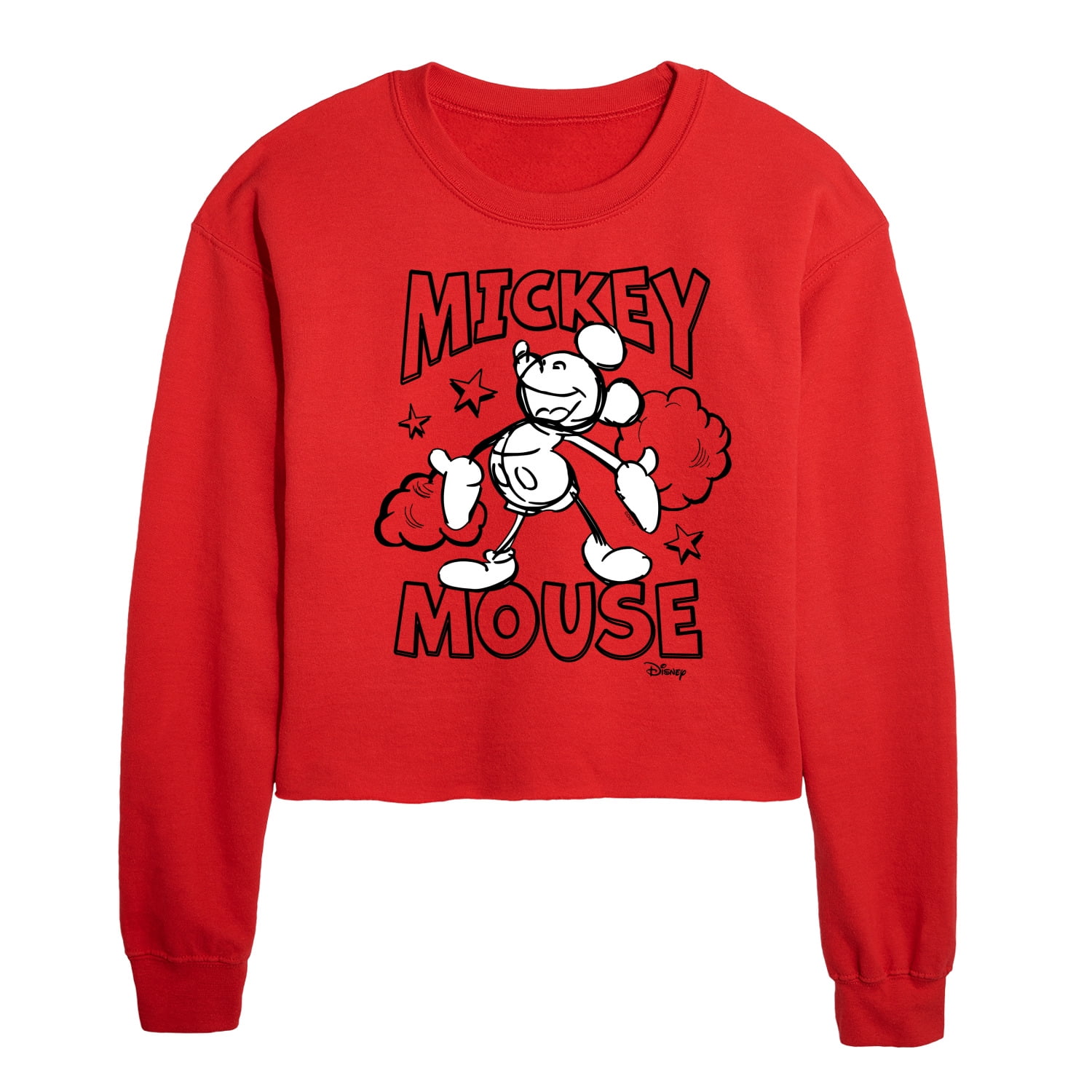 Disney - Mickey Mouse - Original Sketch - Juniors Cropped Crew Neck ...