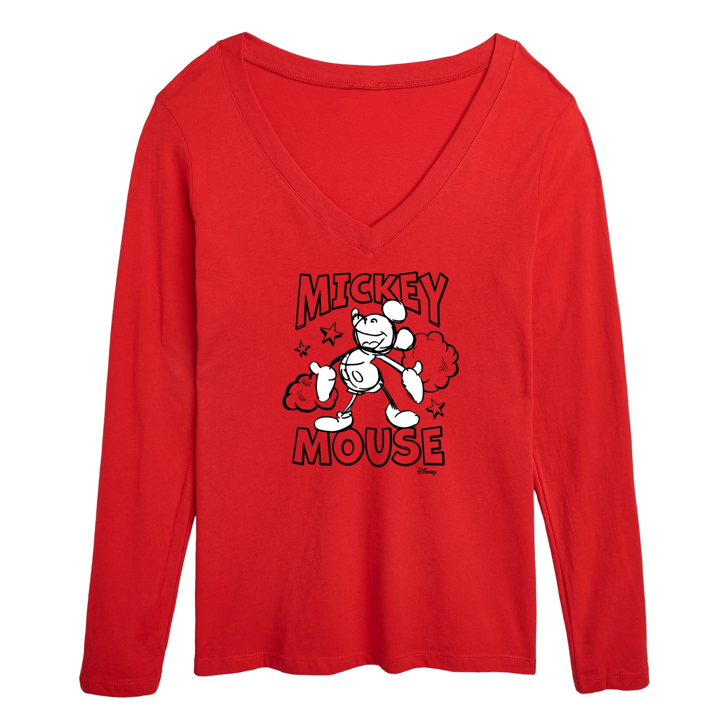 Disney - Mickey Mouse - Original Sketch - Women's Long Sleeve V-Neck ...