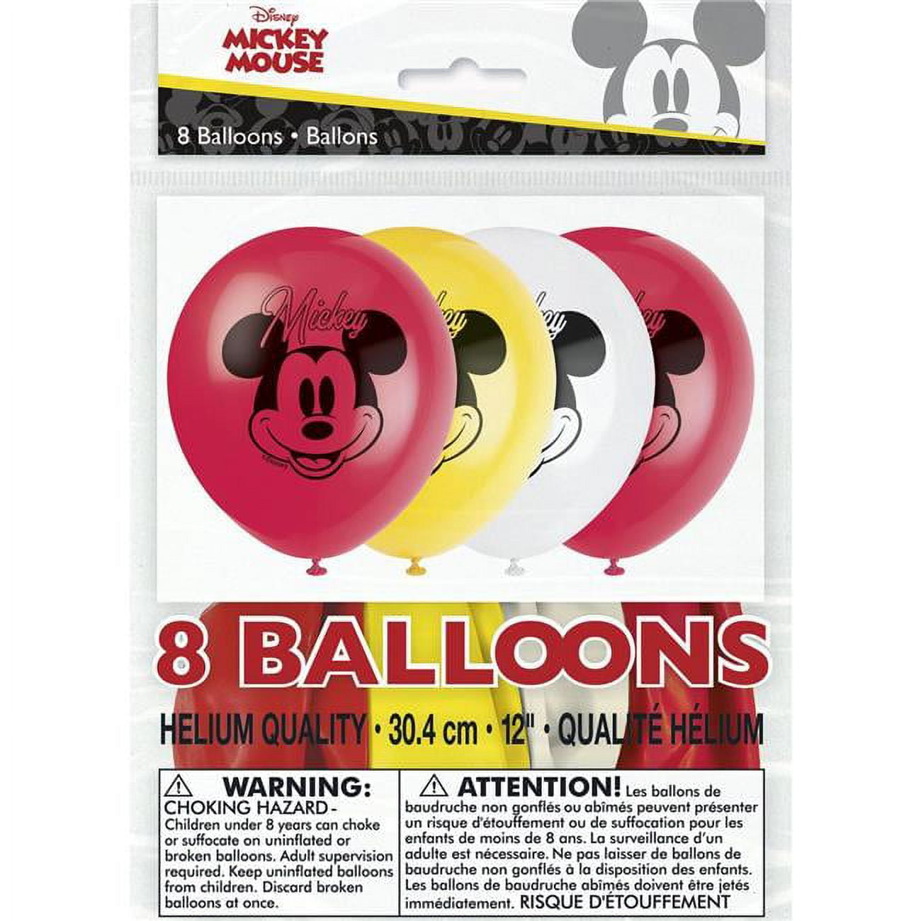 Disney Mickey Mouse Party 12 Inch Latex Balloons - 8 ct - Walmart.com