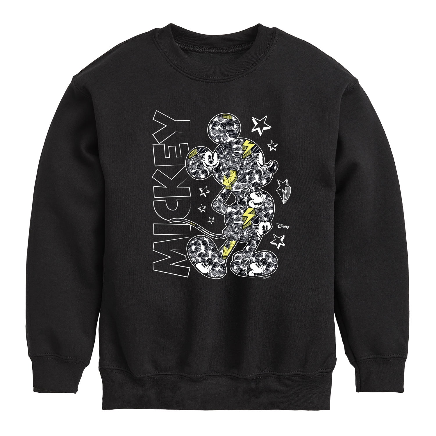 Disney - Mickey Mouse Pattern Drawing - Youth Crewneck Fleece ...