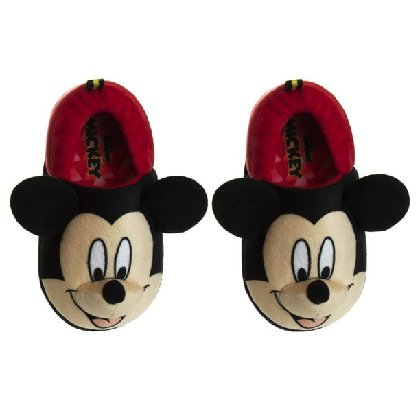 Disney Mickey Mouse "Playful Mickey" Toddler Boys' Dual Sizes Slippers ...