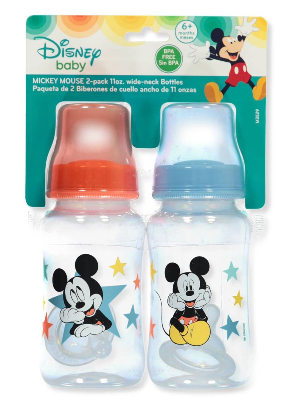 Disney Mickey Mouse "Playtime" 2-Pack Wide-Neck Bottles (11 oz ...