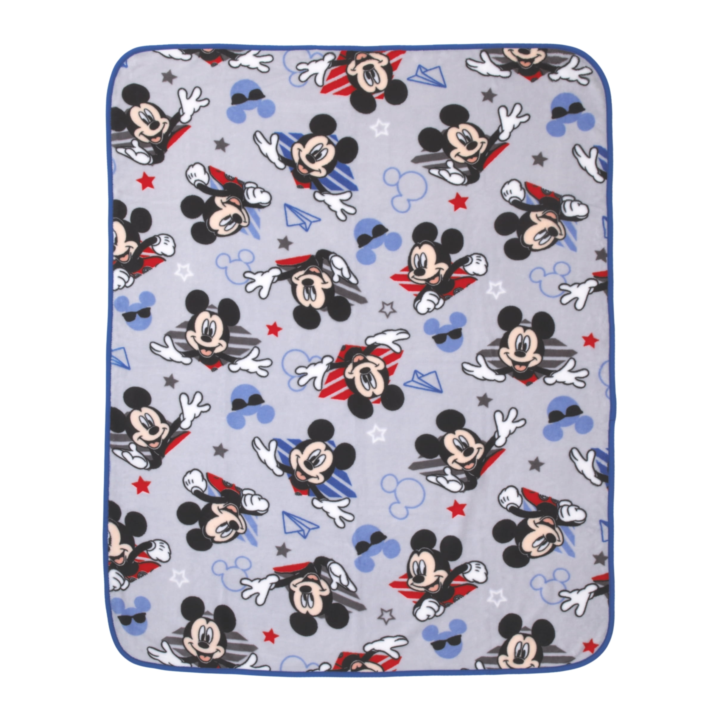 Disney Mickey Mouse Plush Toddler Blanket, Gray, 40"x50", Boy - Walmart.com