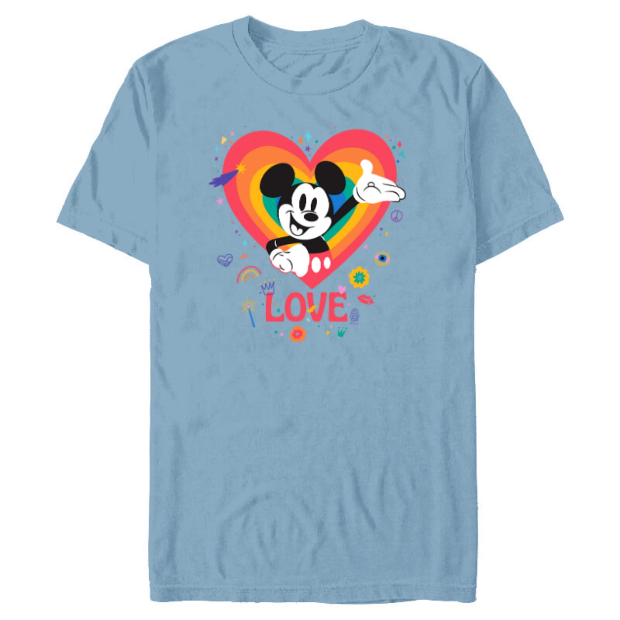 Disney Mickey Mouse Pride Rainbow Love Heart Doodles - Short Sleeve ...