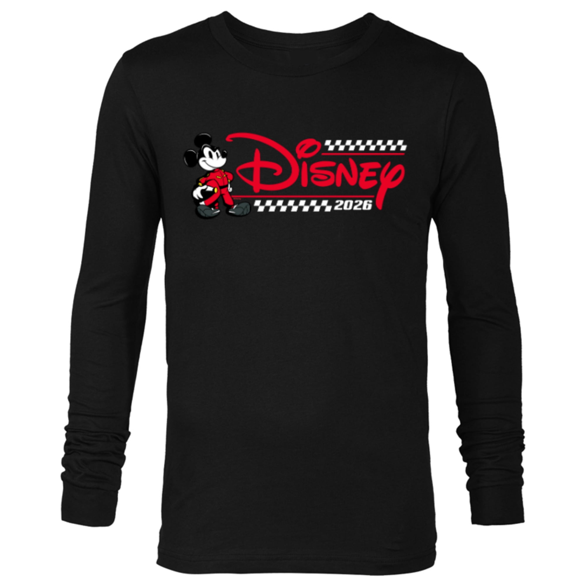 Disney Mickey Mouse Race Car Driver Racing Flag Logo 2026 - Long Sleeve ...
