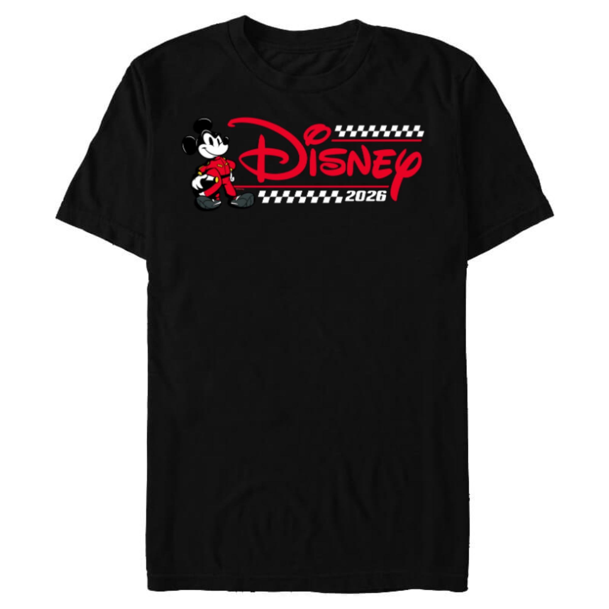 Disney Mickey Mouse Race Car Driver Racing Flag Logo 2026 Standard T ...
