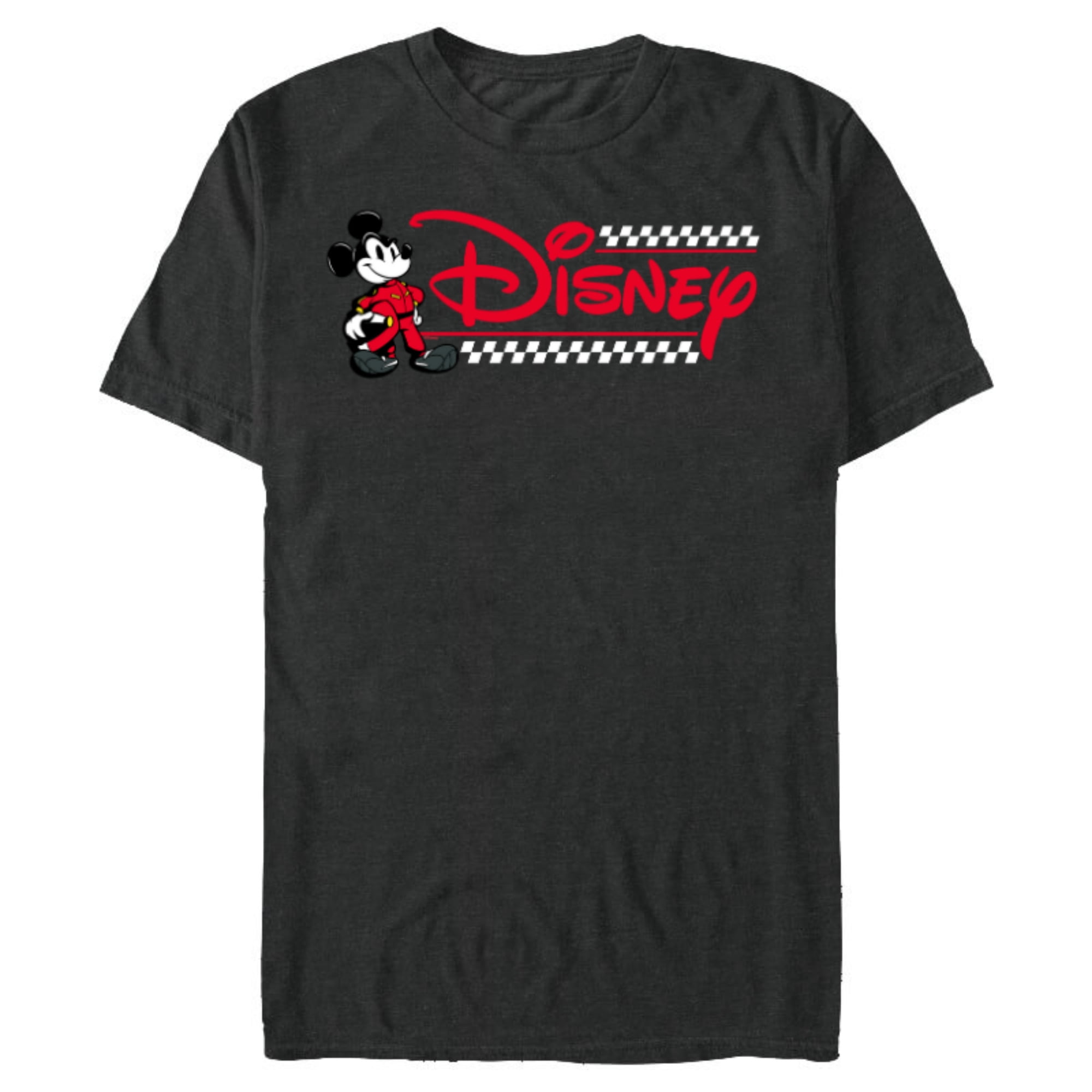 Disney Mickey Mouse Race Car Driver Racing Flag Script Logo - Short ...