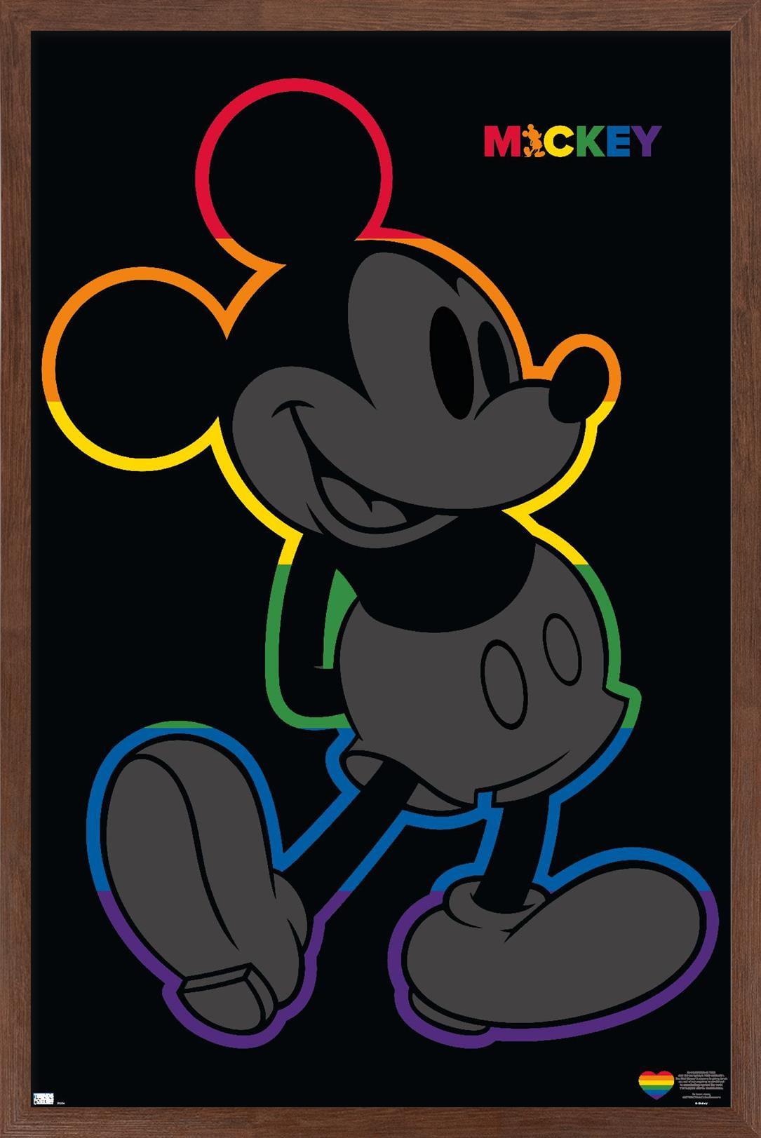Disney Mickey Mouse - Rainbow Outline Wall Poster, 14.725" x 22.375 ...