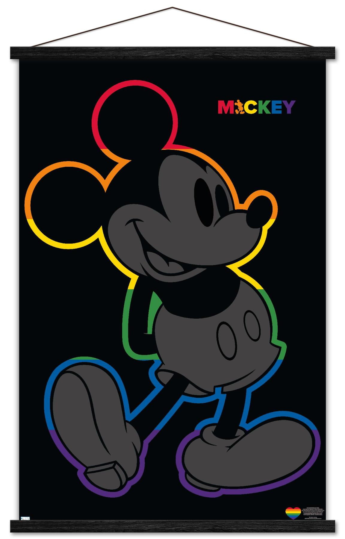 Disney Mickey Mouse - Rainbow Outline Wall Poster with Magnetic Frame ...