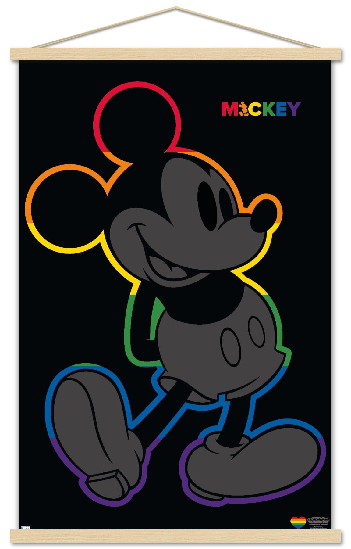 Disney Mickey Mouse - Rainbow Outline Wall Poster with Magnetic Frame ...