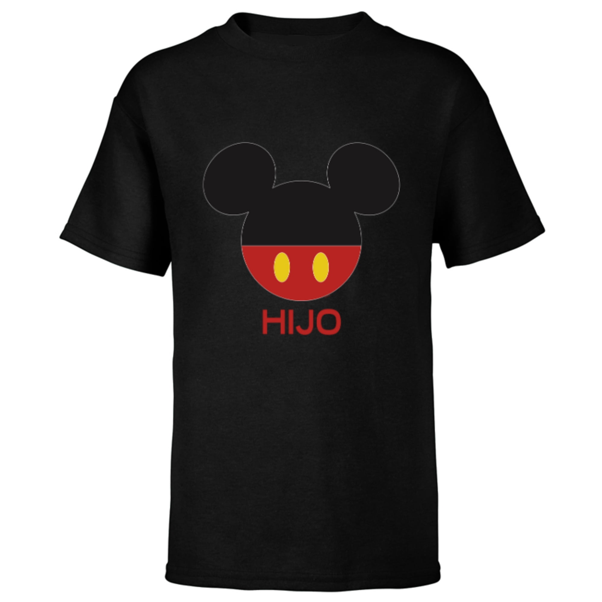 Disney Mickey Mouse Red Shorts Icon Hijo Familia Spanish- Short Sleeve ...