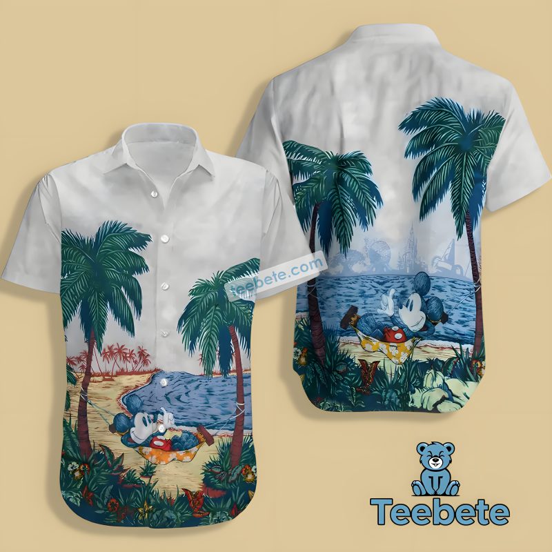 Disney Mickey Mouse Relax Summer White Funny Hawaiian Shirts - Walmart.com