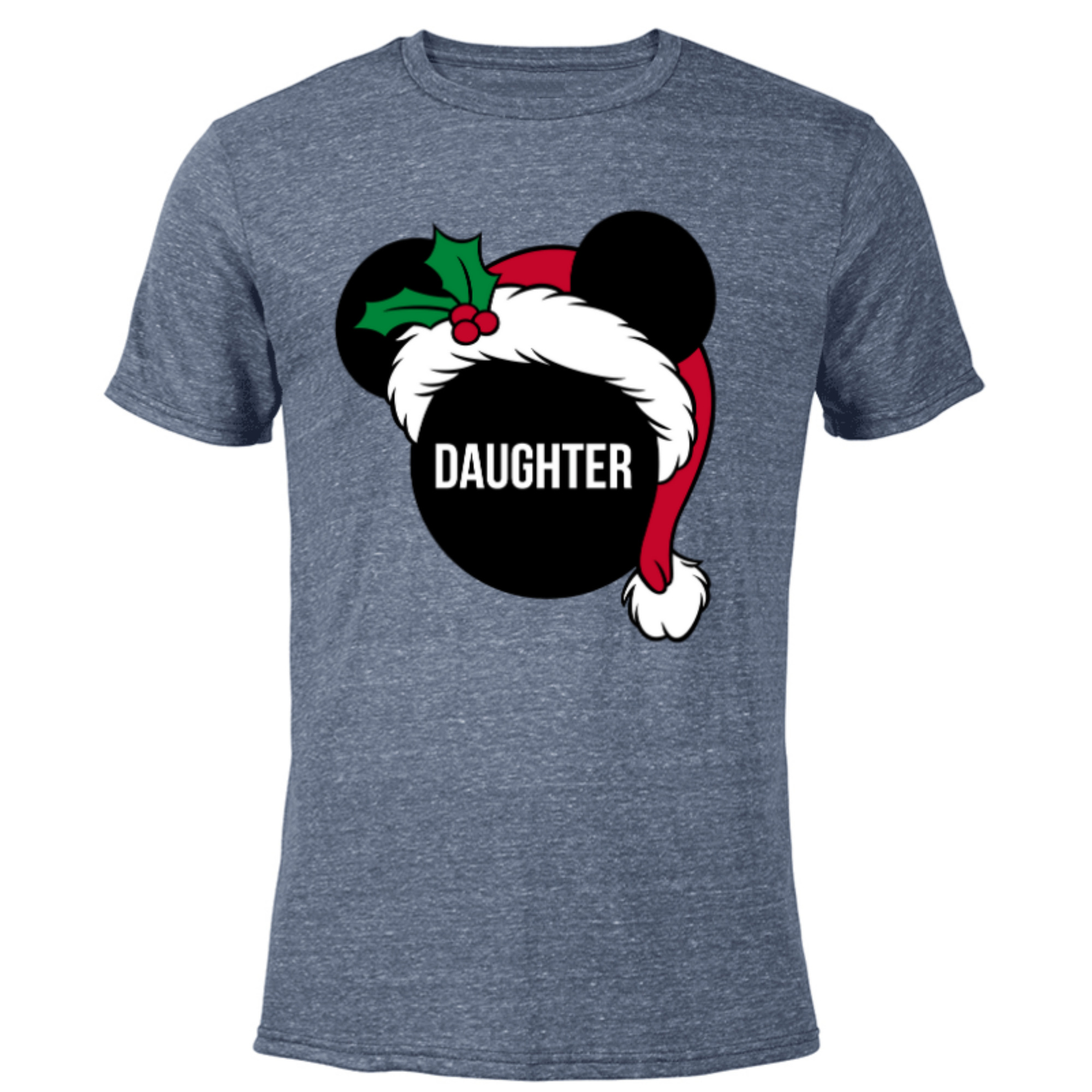 Disney Mickey Mouse Santa Hat DAUGHTER Holiday - Short Sleeve Blended T ...