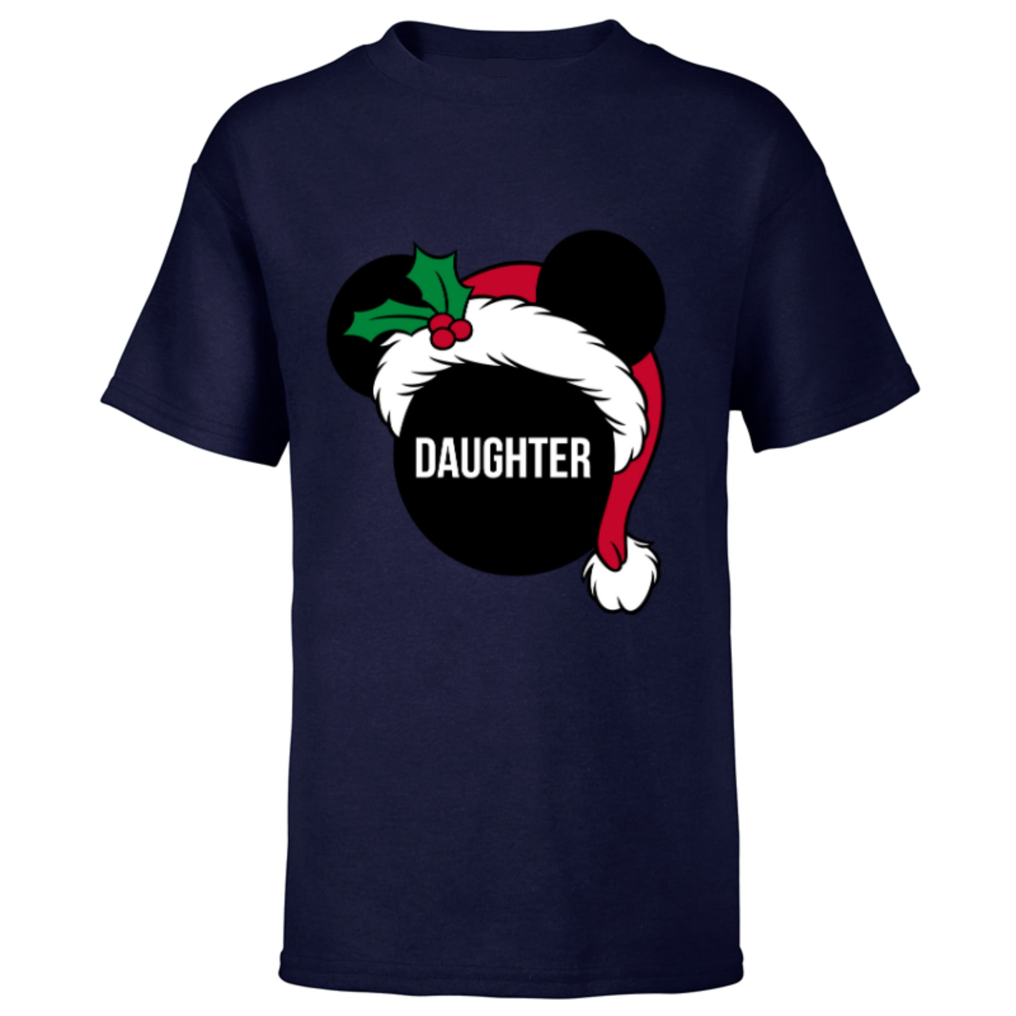 Disney Mickey Mouse Santa Hat DAUGHTER Holiday - Short Sleeve T-Shirt ...