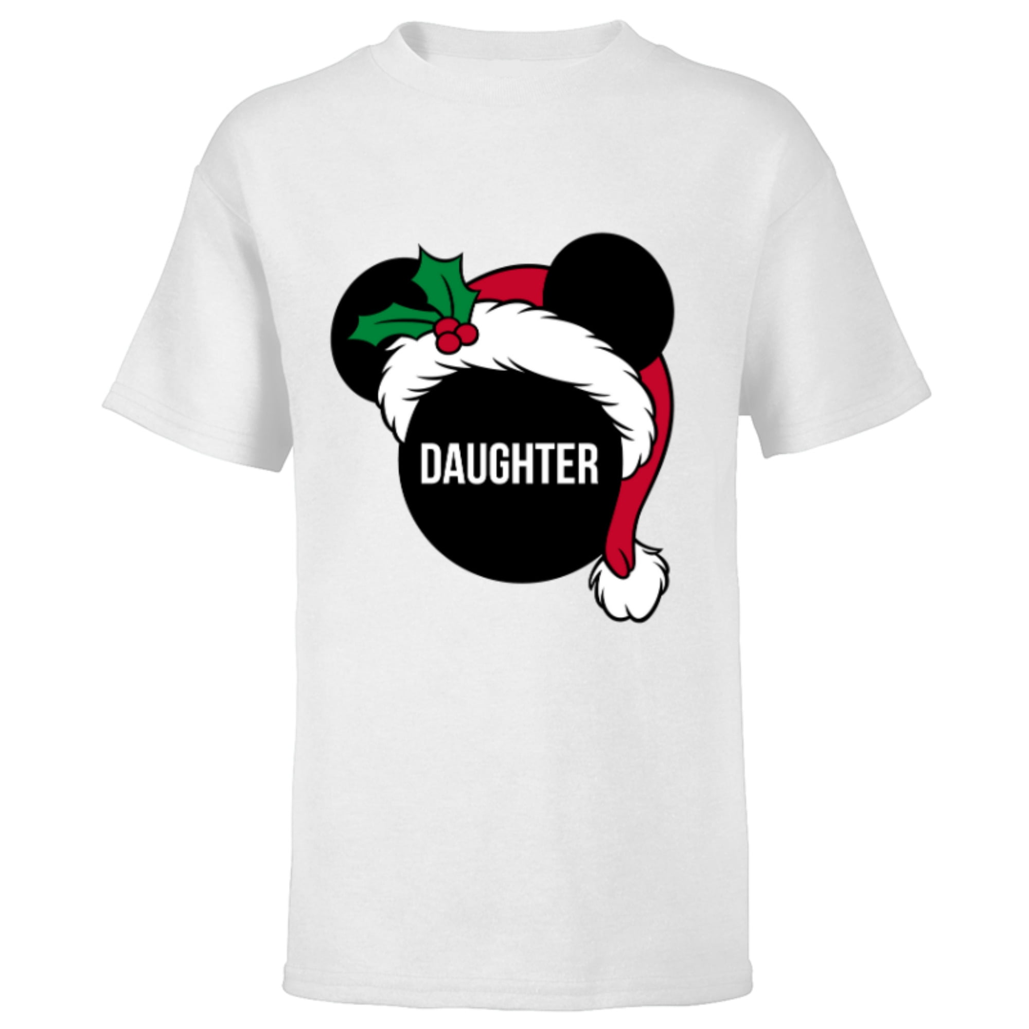 Disney Mickey Mouse Santa Hat DAUGHTER Holiday - Short Sleeve T-Shirt ...