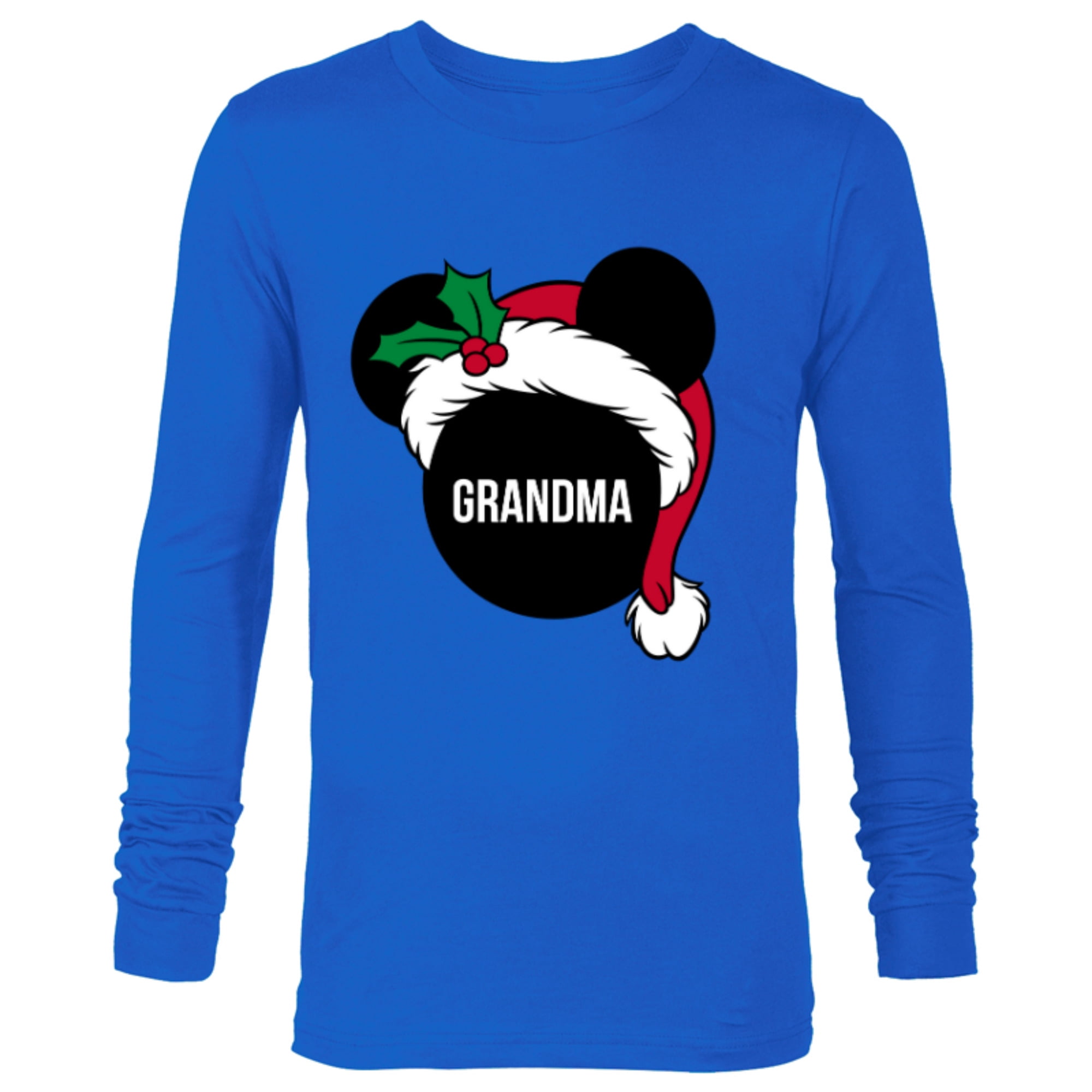 Disney Mickey Mouse Santa Hat GRANDMA Holiday Family - Long Sleeve T ...