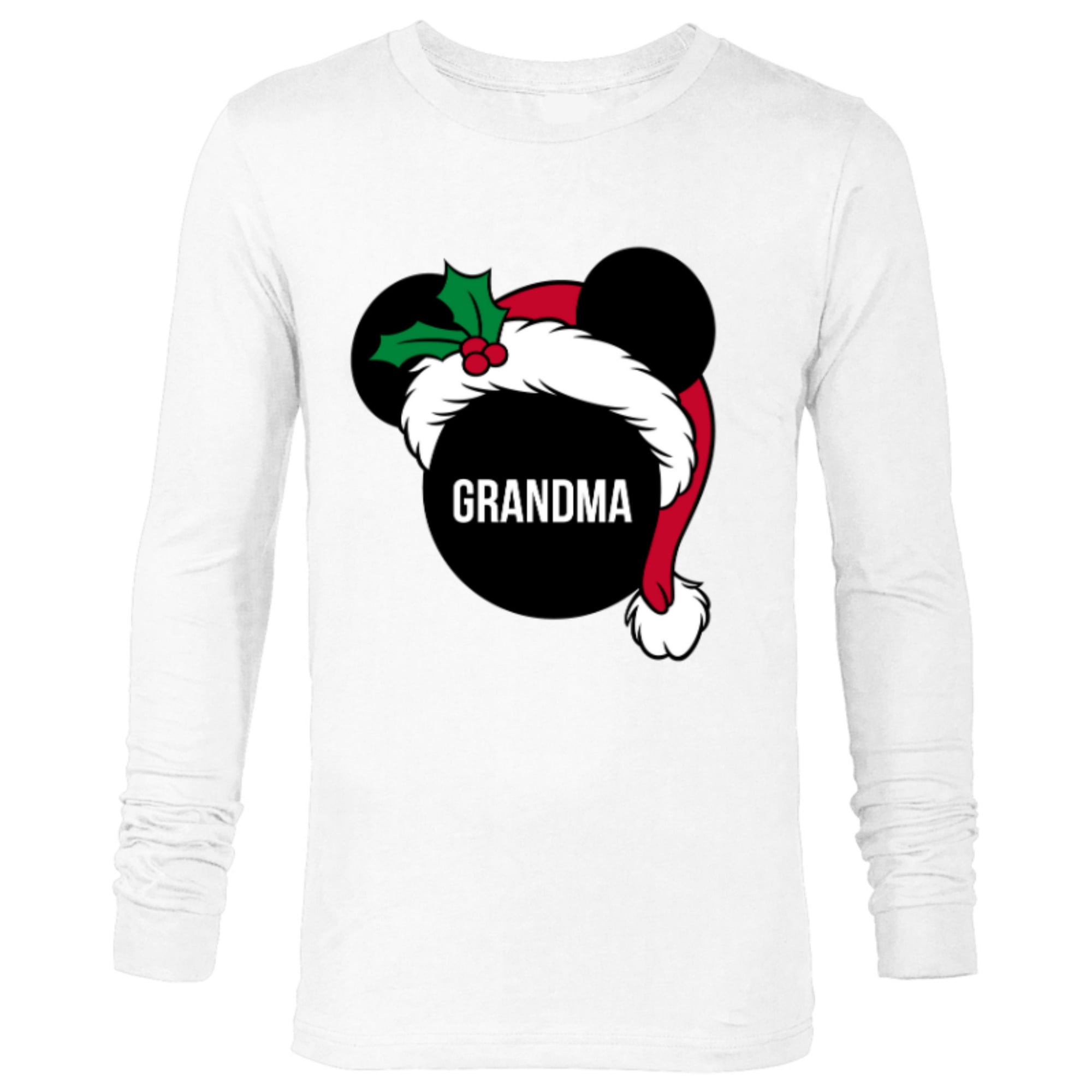 Disney Mickey Mouse Santa Hat GRANDMA Holiday Family - Long Sleeve T ...