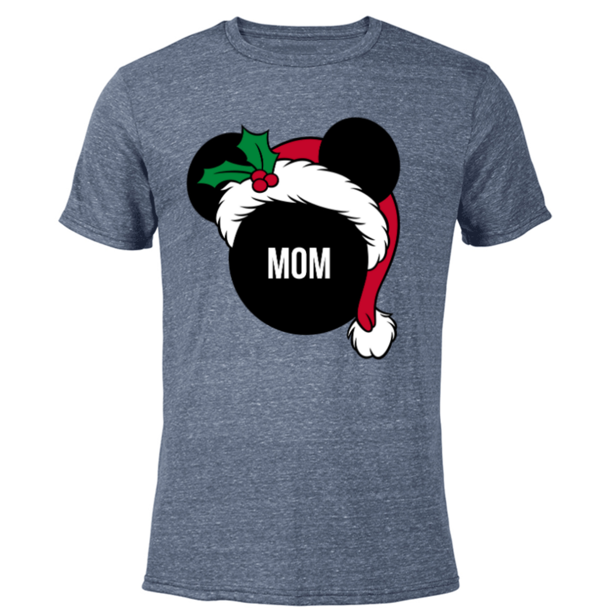 Disney Mickey Mouse Santa Hat MOM Holiday Family - Short Sleeve Blended ...