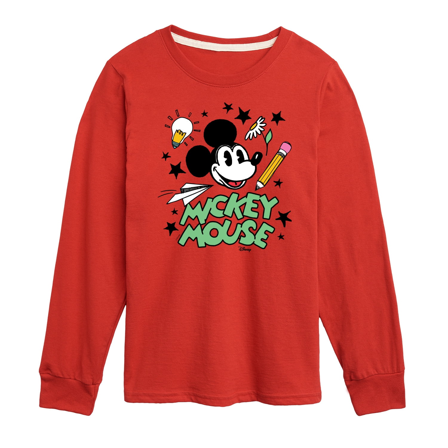 Disney - Mickey Mouse - School Icons - Youth Long Sleeve Graphic T ...