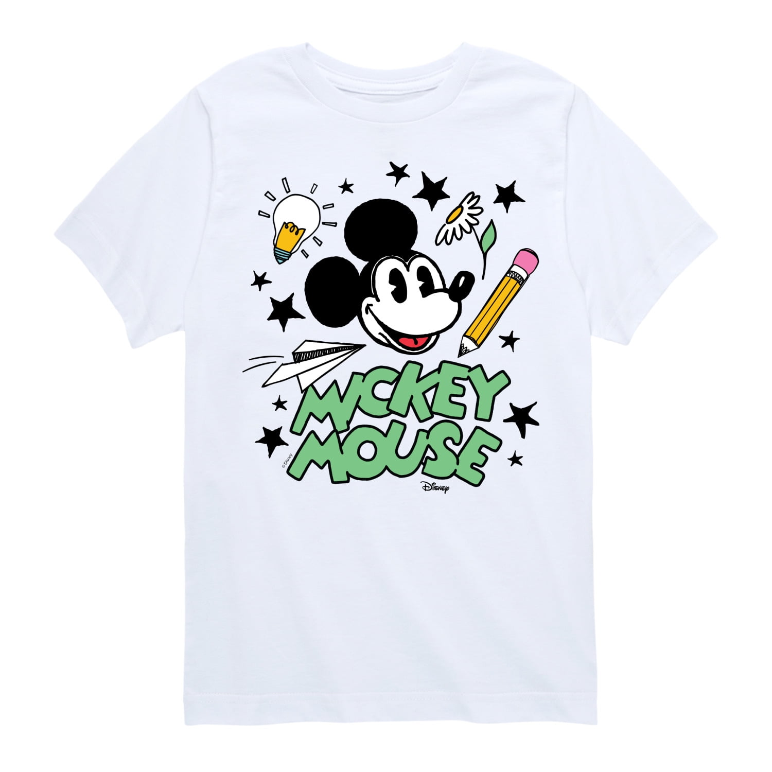 Disney - Mickey Mouse - School Icons - Youth Short Sleeve Graphic T ...
