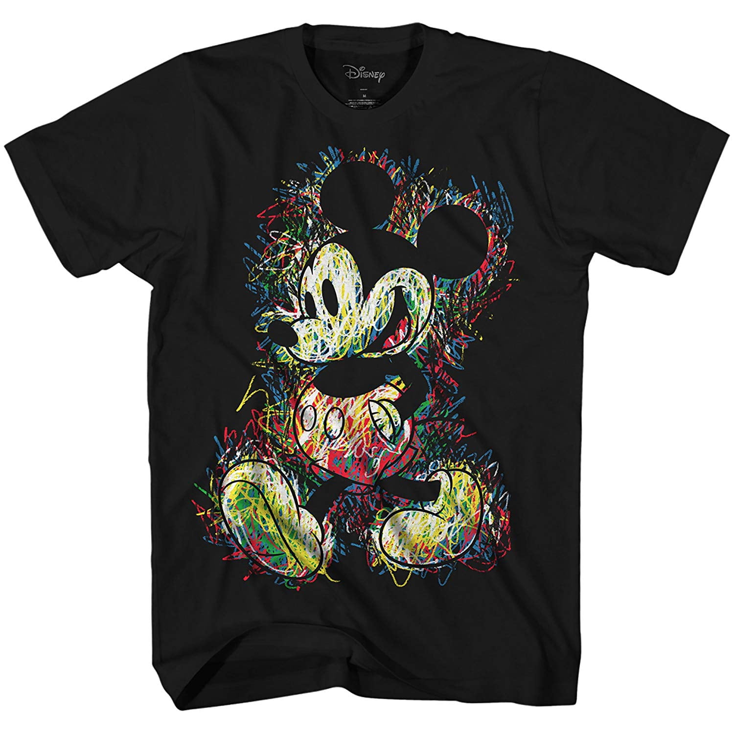 Disney Mickey Mouse Scribbles Graphic Tee for Adult Men, Disneyland, X ...