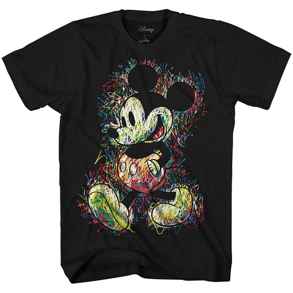 Disney Mickey Mouse Scribbles Graphic Tee for Adult Men, Disneyland, X ...